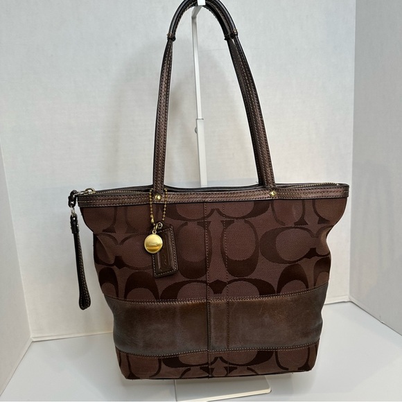 Coach | Bags | Coach Chocolate Brown Signature Tote Shoulder Bag | Poshmark